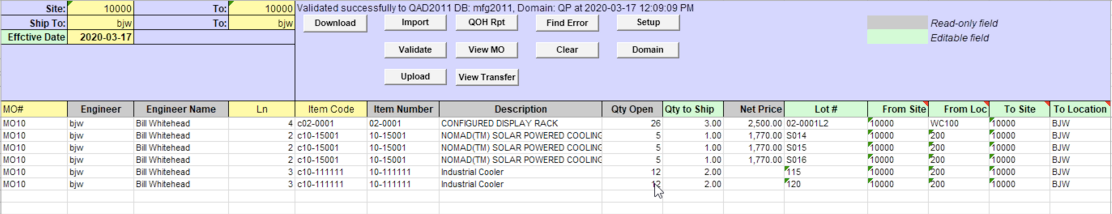 32Soft - New! Material Order Shipments Data Loader